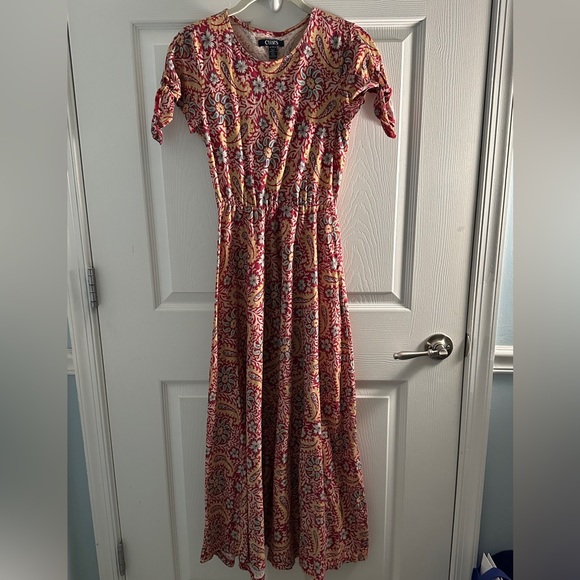 Chaps | Dresses | Chaps Paisley Maxi Dress With Ties On The Sleeves And ...